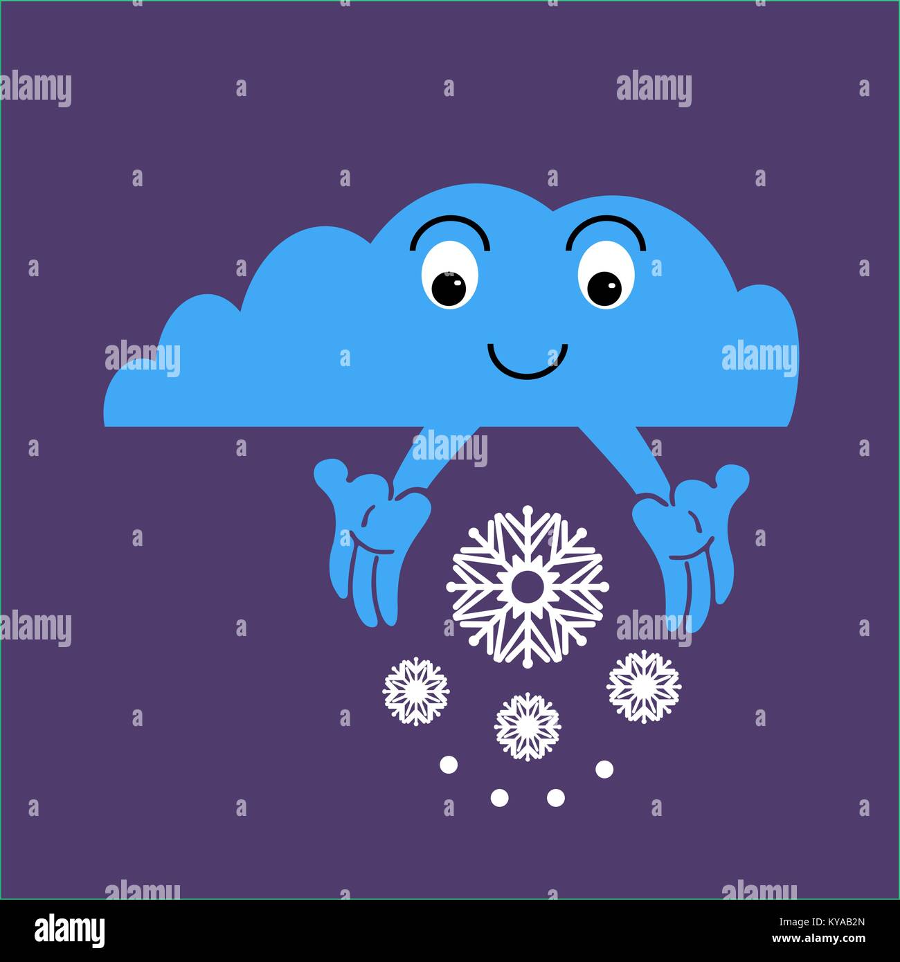 Snowing - happy emoji weather icon - simple vector illustration Stock ...