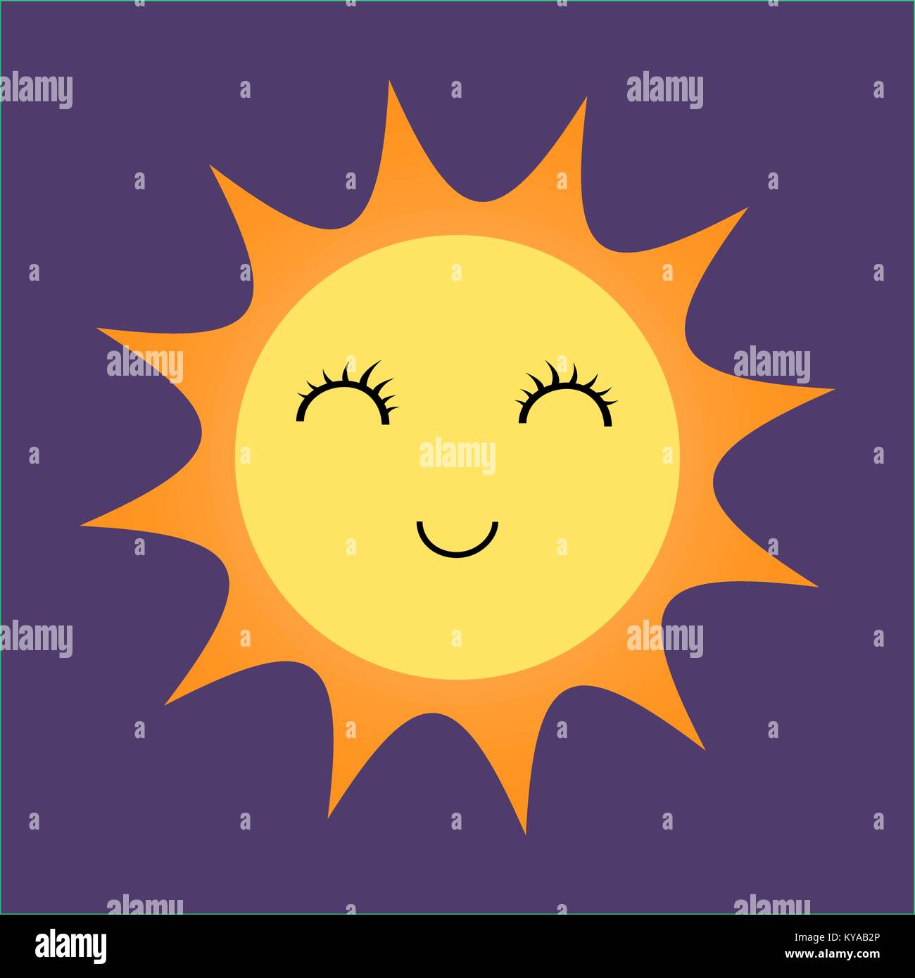 Sunny happy emoji weather icon - simple vector illustration Stock ...