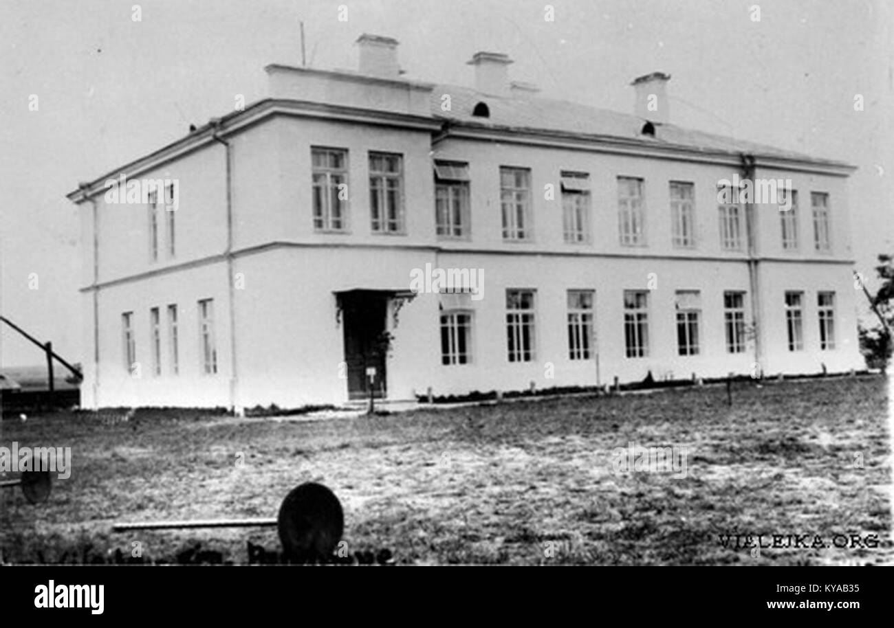 A historical photograph from 1930 showing the Vialejka area in Minsk ...