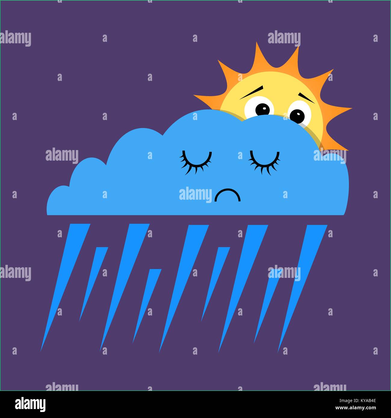 Overcast - Sad emoji weather icon - simple vector illustration Stock ...