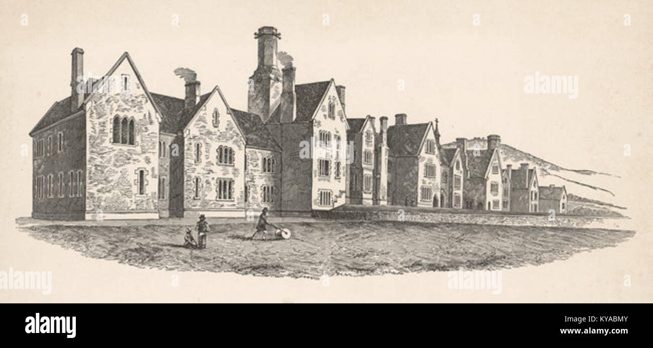 The Joint Counties' Lunatic Asylum in Abergavenny is depicted in this ...