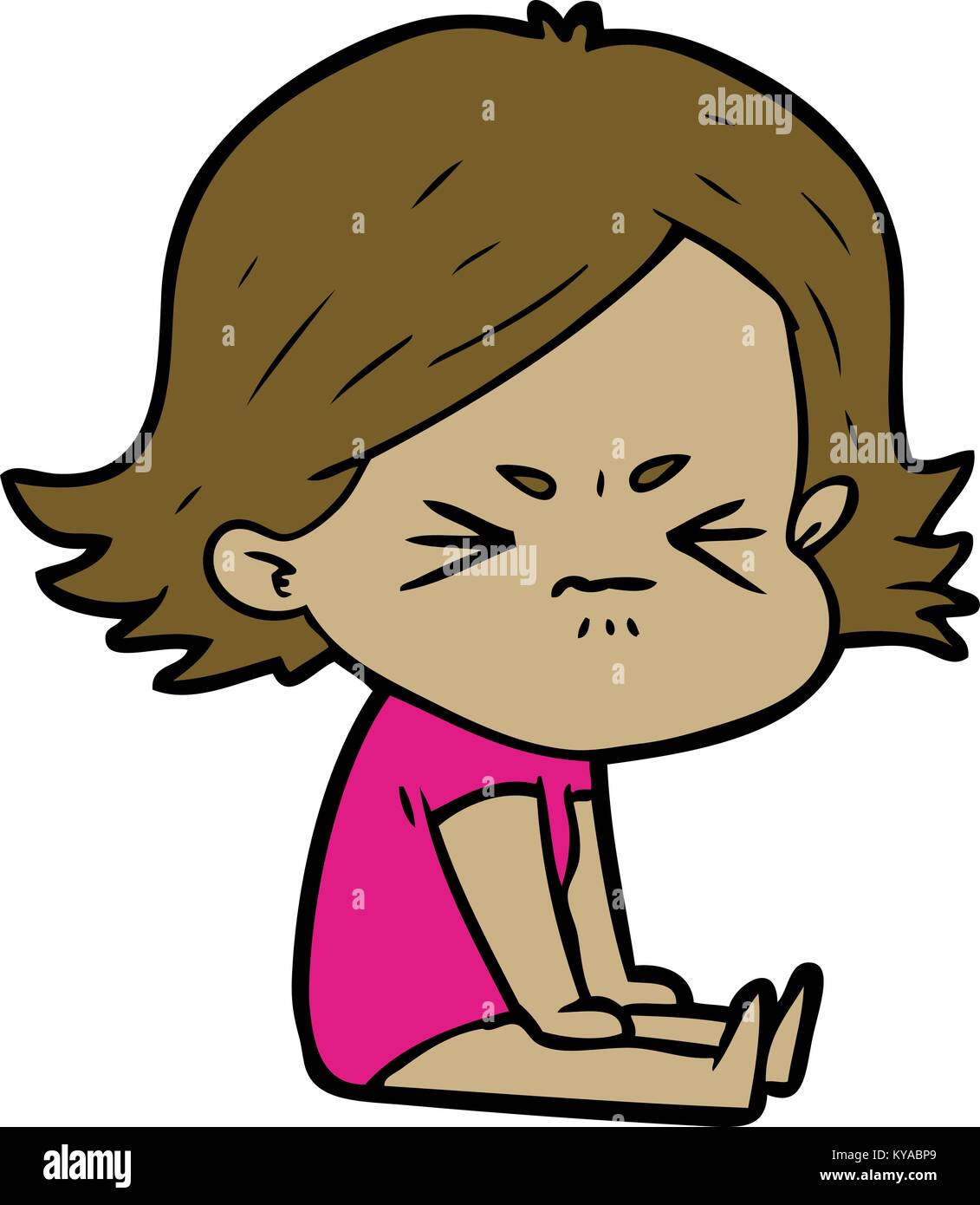 cartoon angry girl Stock Vector Image & Art - Alamy