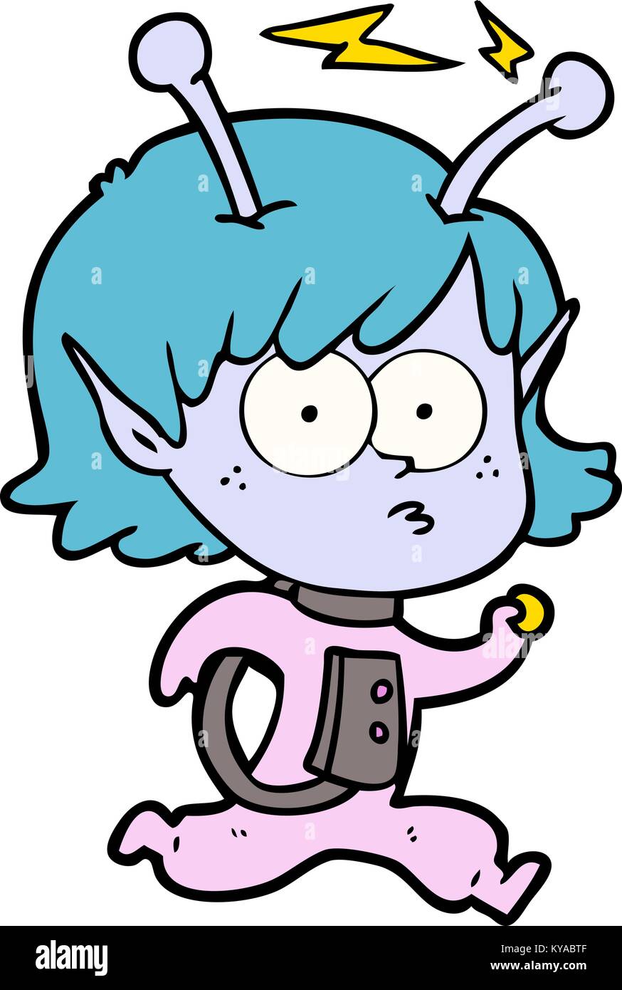 cartoon alien girl Stock Vector Image & Art - Alamy