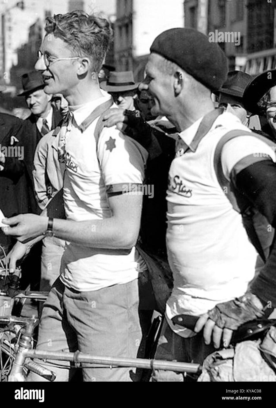 Russell Mockridge and Hubert Opperman 1948 (cropped Stock Photo - Alamy