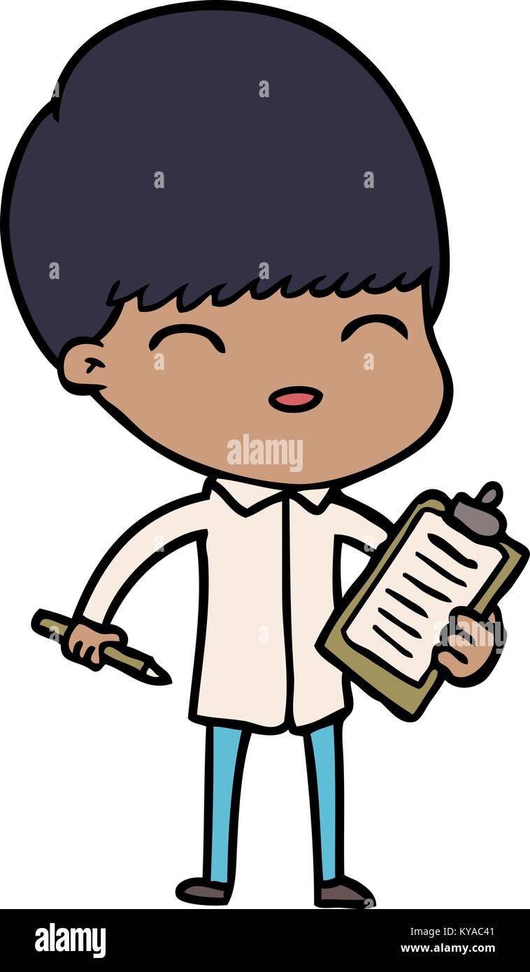 cartoon boy taking notes Stock Vector Image & Art - Alamy