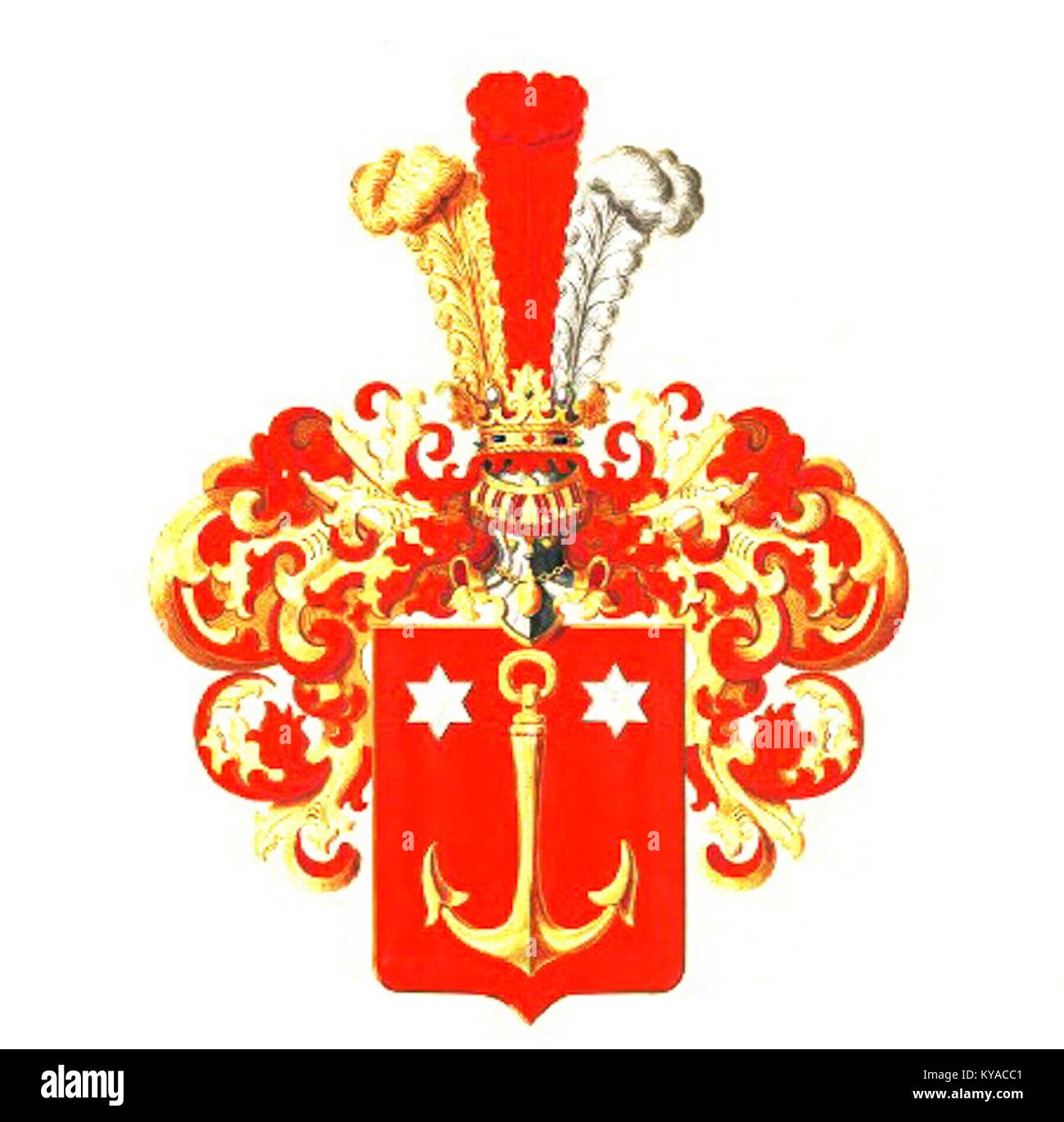 A historical Russian coat of arms from the Vannovski family, dating ...