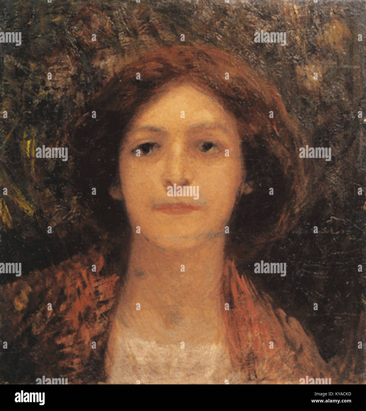 This portrait by Fujishima Takeji depicts a European lady, showcasing ...