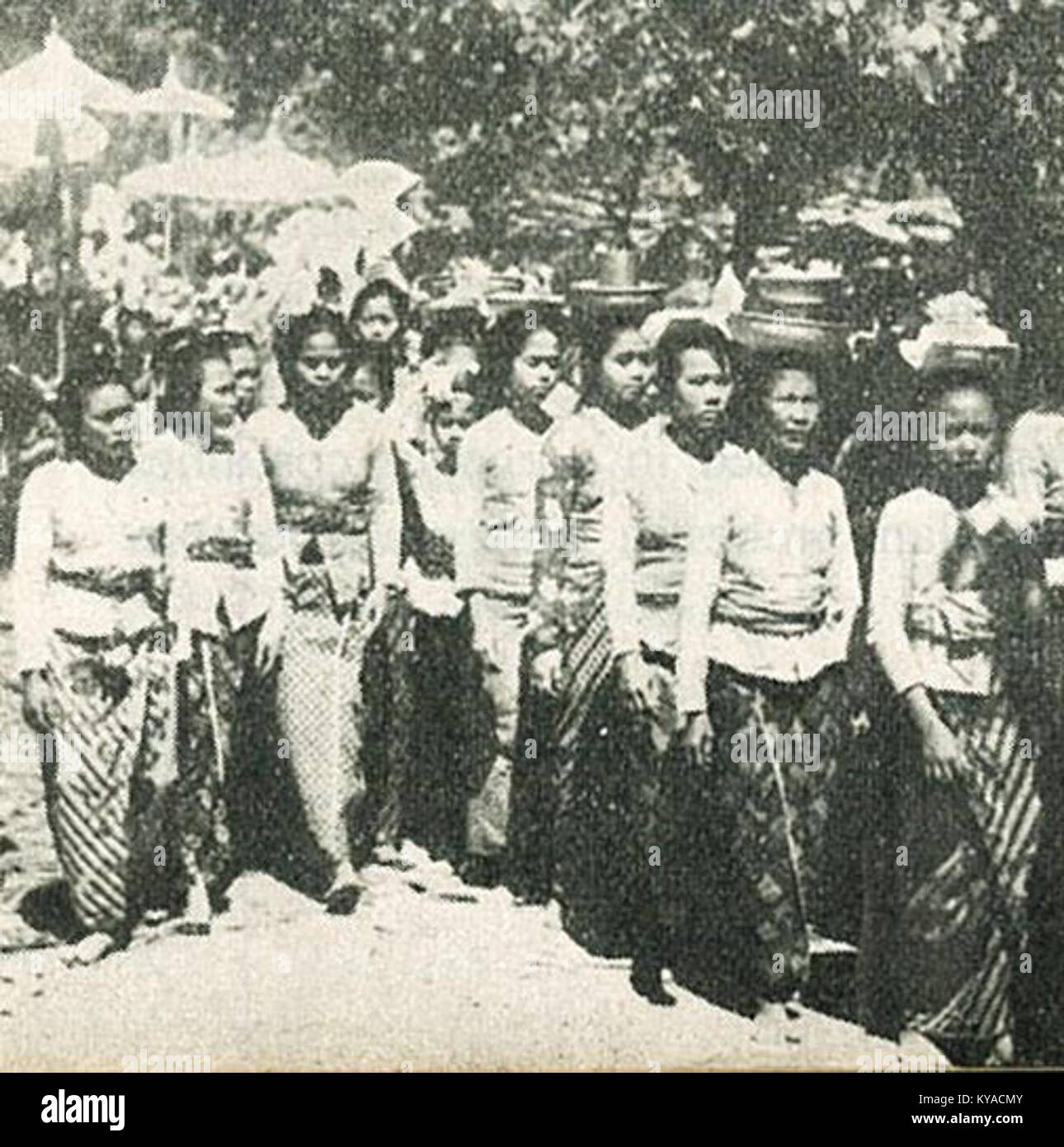 Photograph of women mourners in Bali, showing cultural mourning ...
