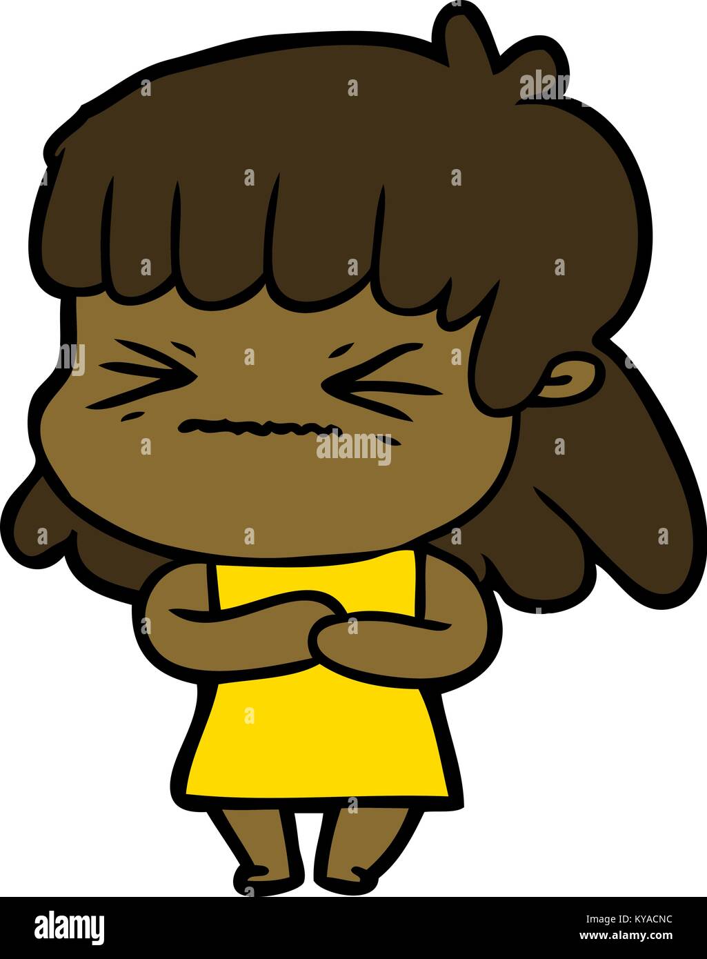 cartoon angry girl Stock Vector Image & Art - Alamy