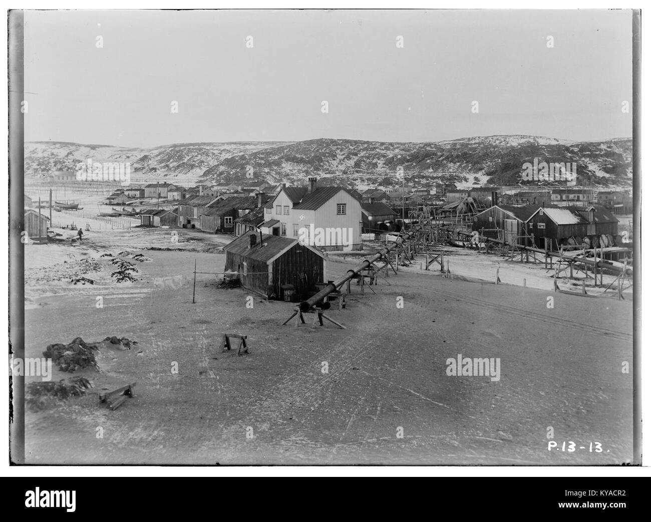 This image shows the pump pipeline from the internal intake in Berlevåg ...