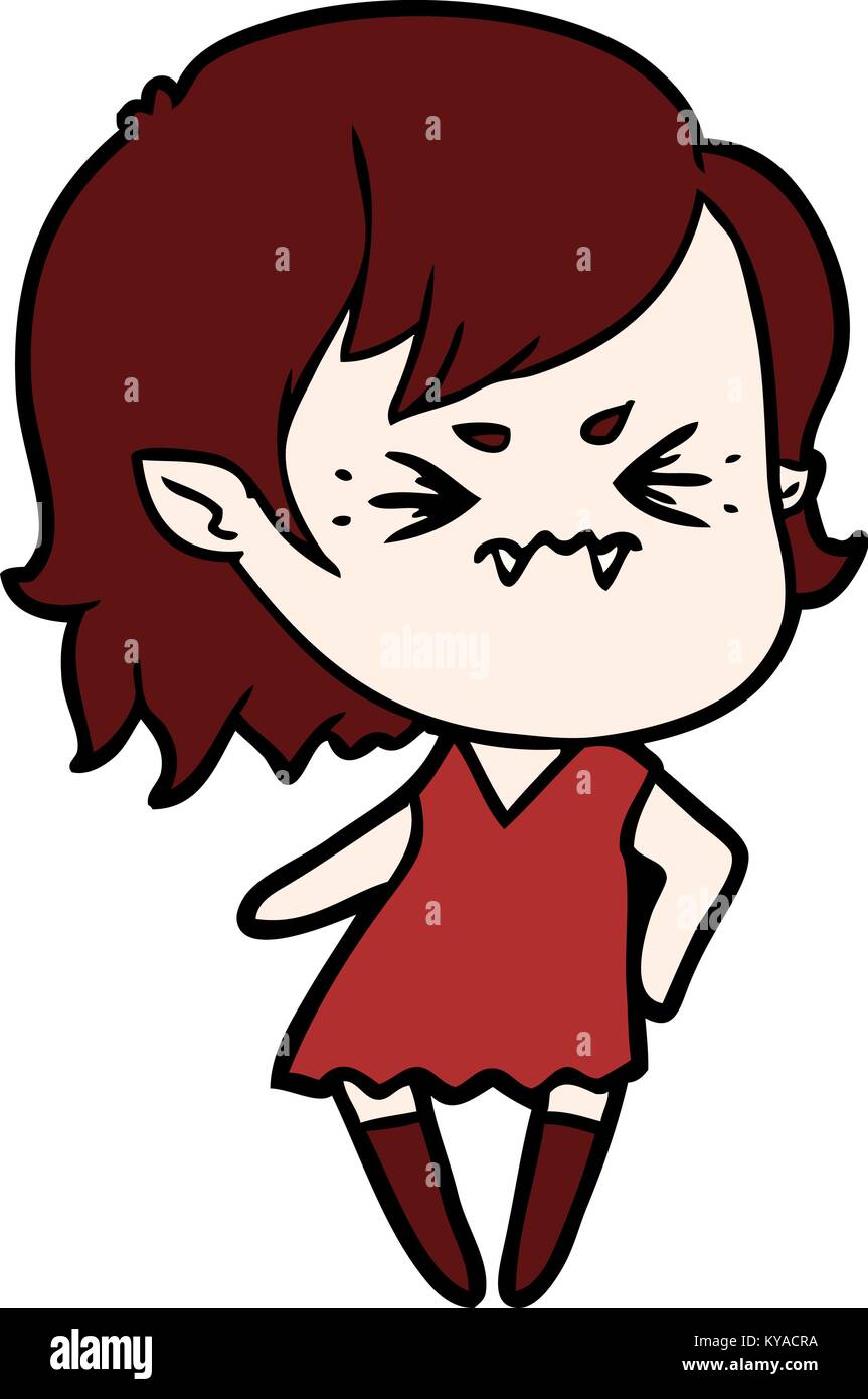 annoyed cartoon vampire girl Stock Vector Image & Art - Alamy