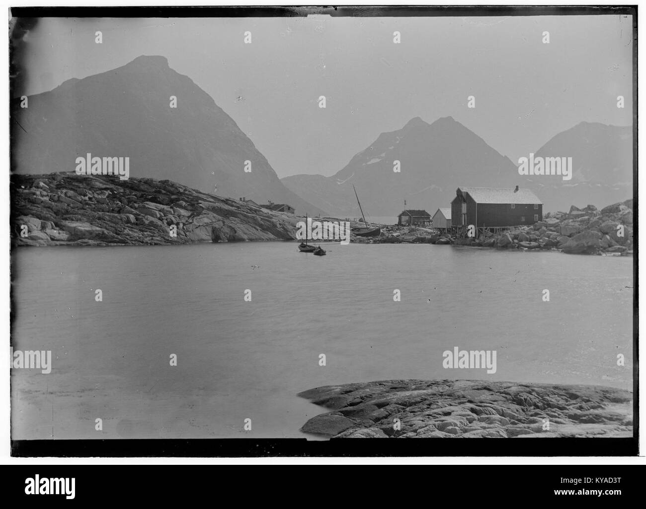 An overview of Halvorsø in Troms County, Norway, depicting the ...