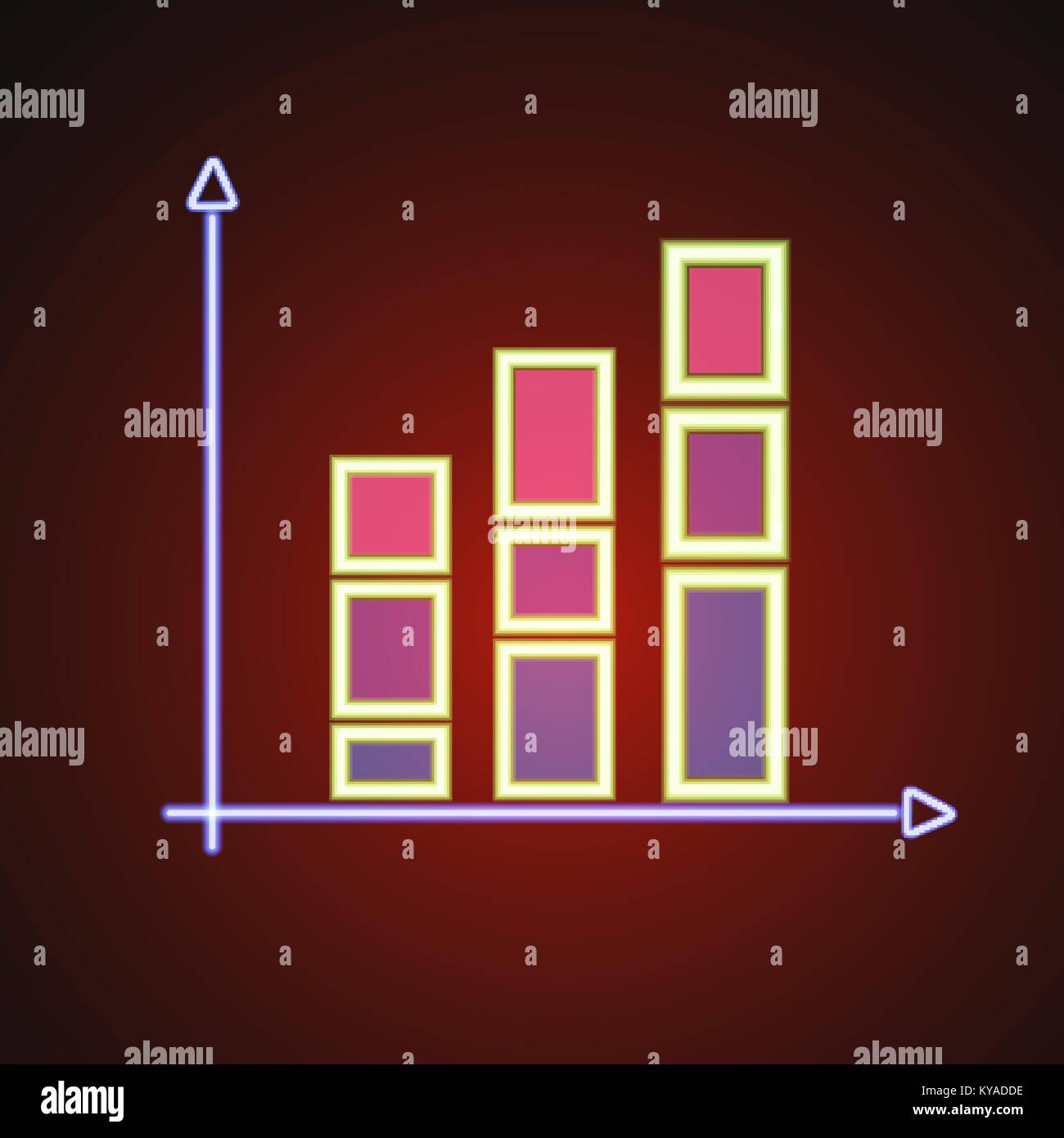 Bar graph glowing neon illustration icon Stock Vector Image & Art - Alamy