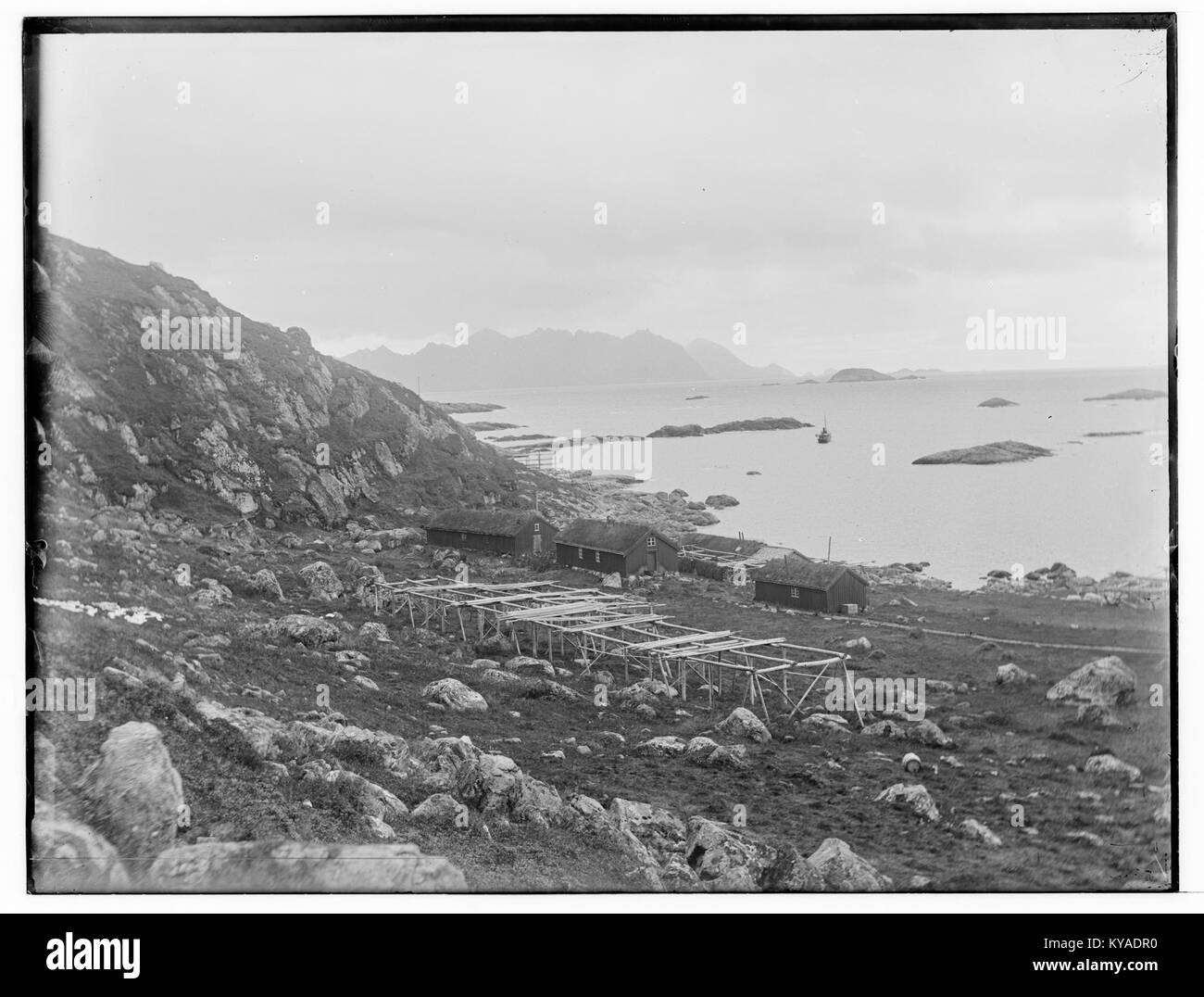 A panoramic view of the Voje region in Nordland County, Norway ...