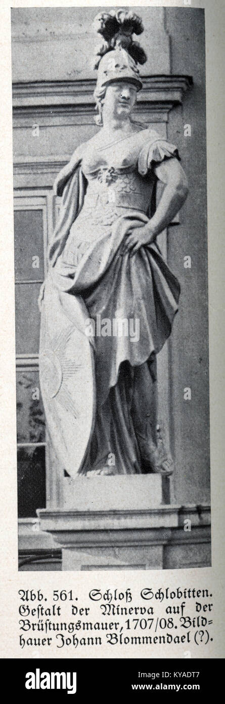 Schloss Schlobitten, Minerva auf der Brüstungsmauer, 1708, Johann ...