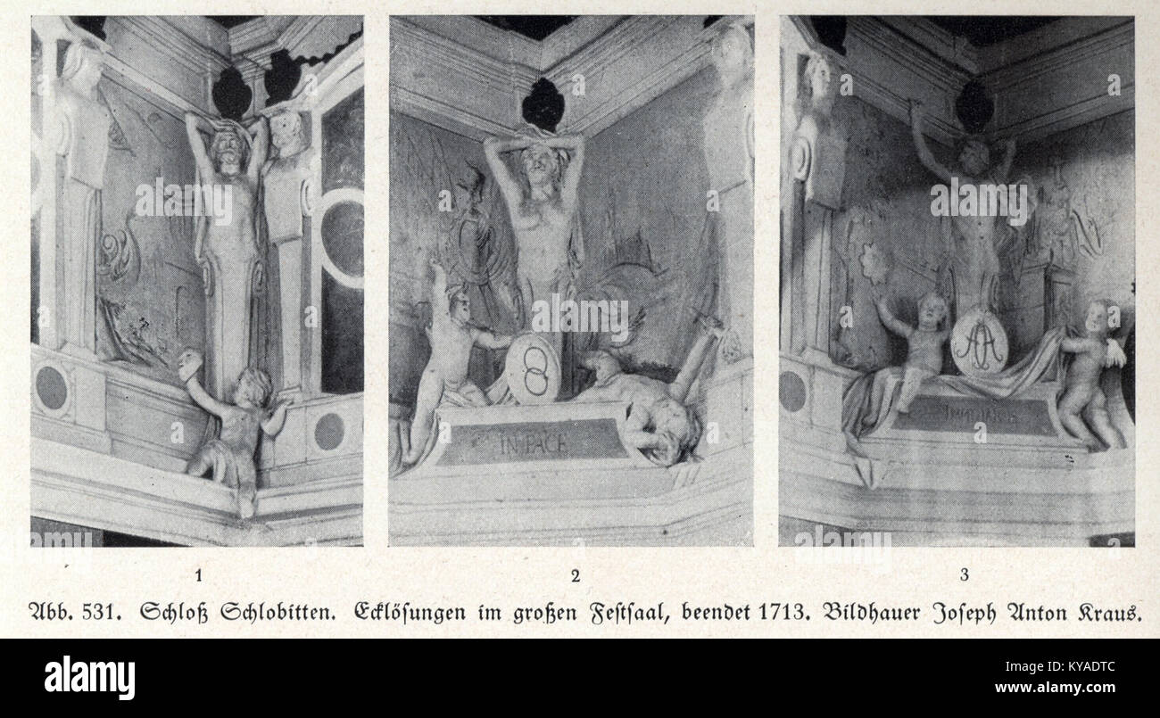 Photograph of the Grand Hall of Schloss Schlobitten, designed by ...