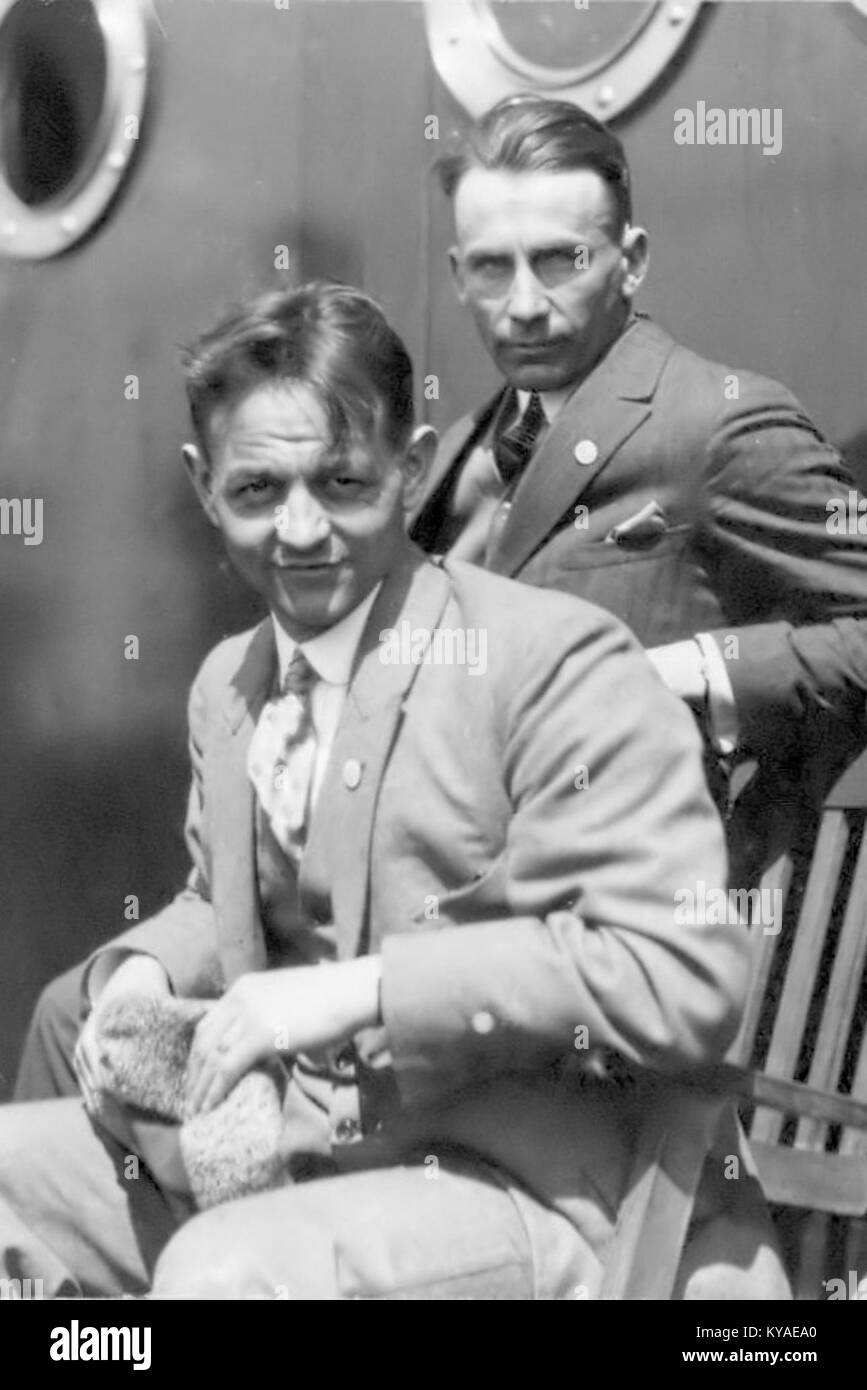 This 1926 photograph shows Dutch footballers Wout Buitenweg and Harry ...