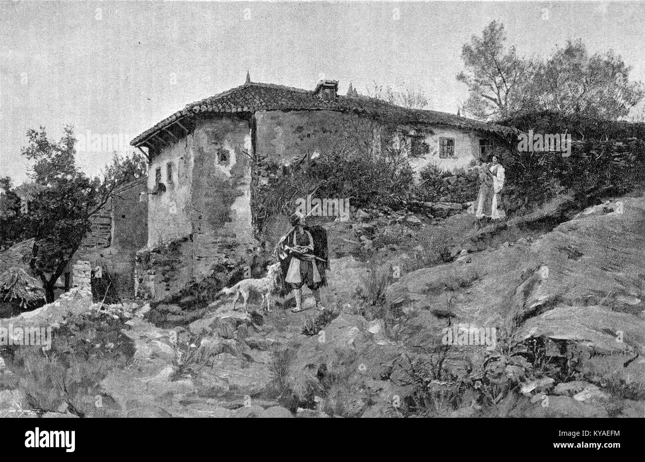 Hunting scene painting Black and White Stock Photos & Images - Alamy