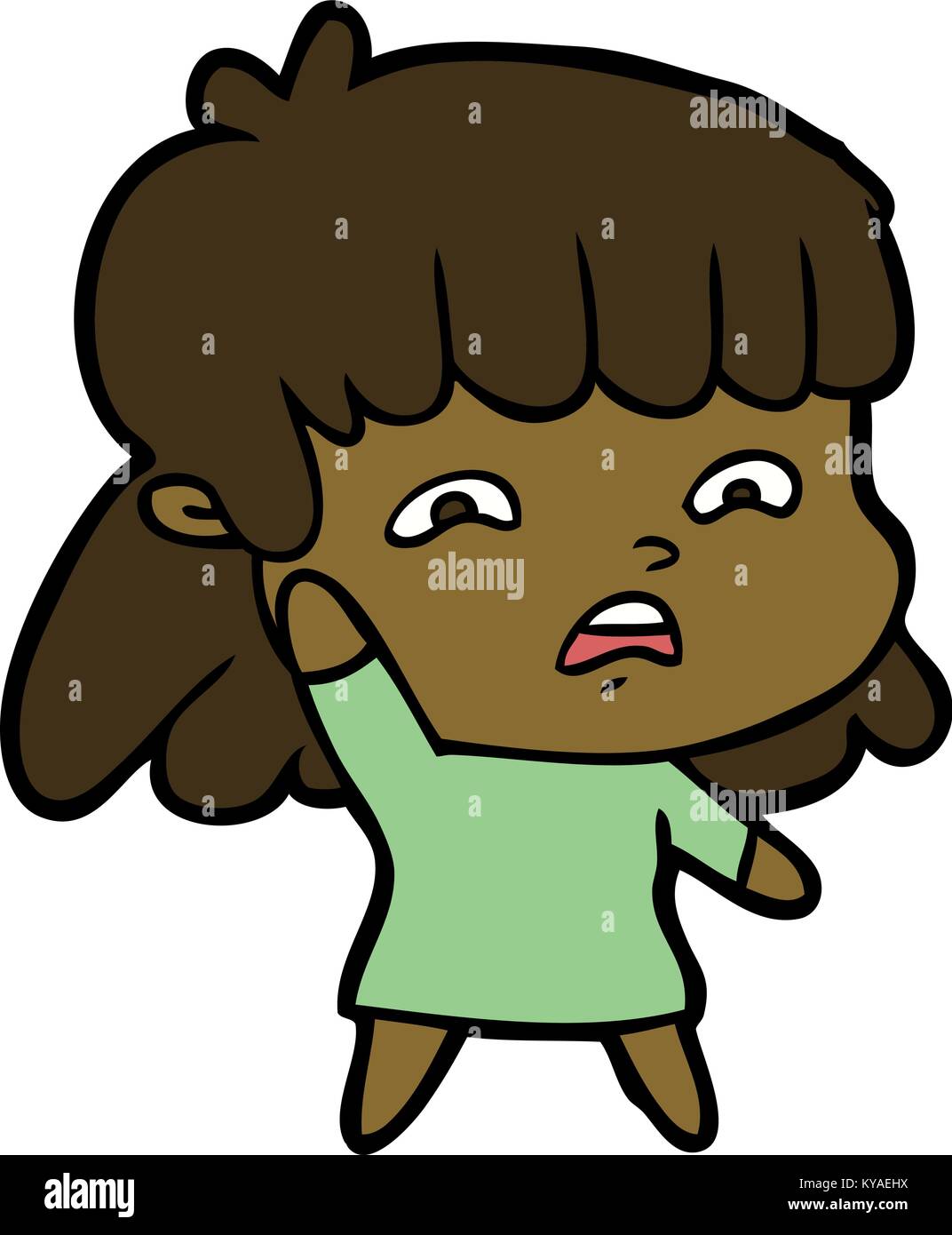 cartoon worried woman Stock Vector Image & Art - Alamy