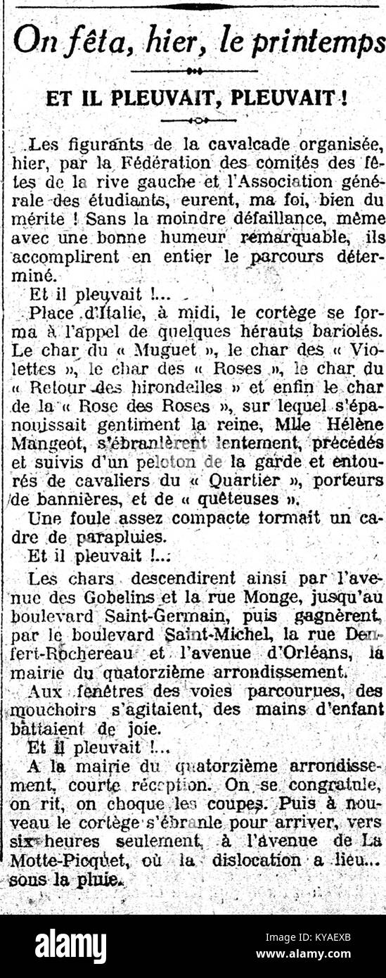 A French newspaper page from 'Le Matin' dated May 5, 1913, with the ...