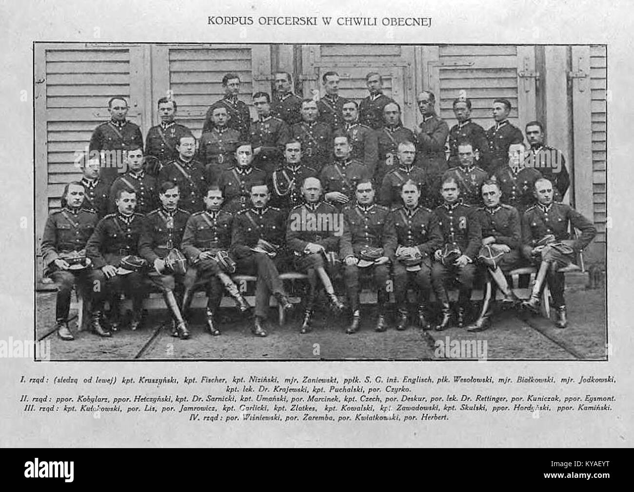 A photograph of the officers of the 5PAP unit in Lwów (now Lviv ...