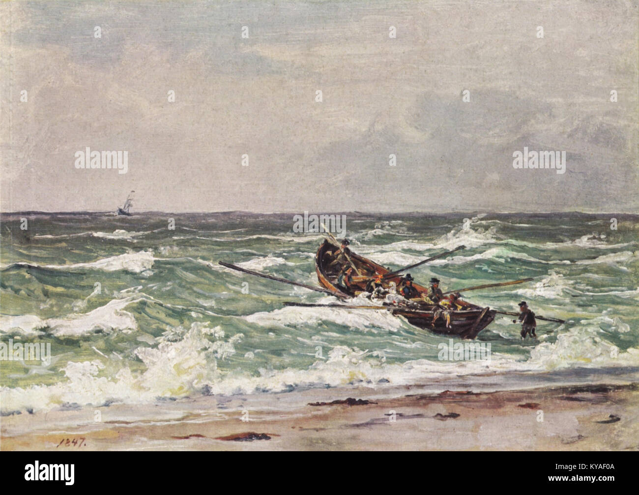 Fishermen 19th century rough seas hi-res stock photography and images ...