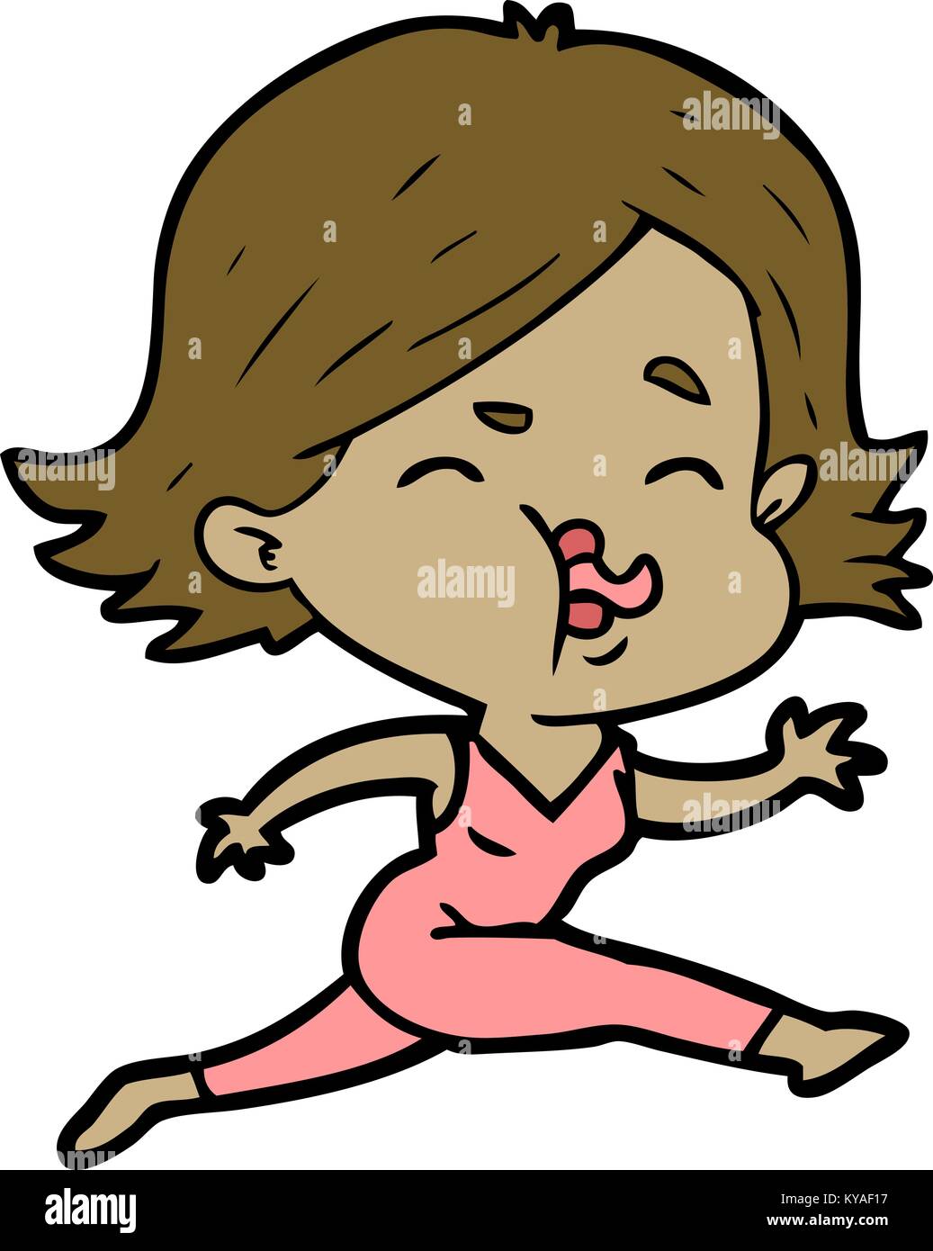 cartoon girl pulling face Stock Vector Image & Art - Alamy