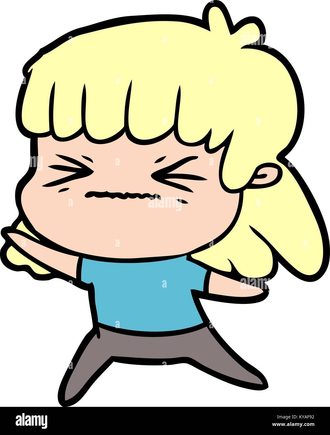 cartoon angry girl Stock Vector Image & Art - Alamy