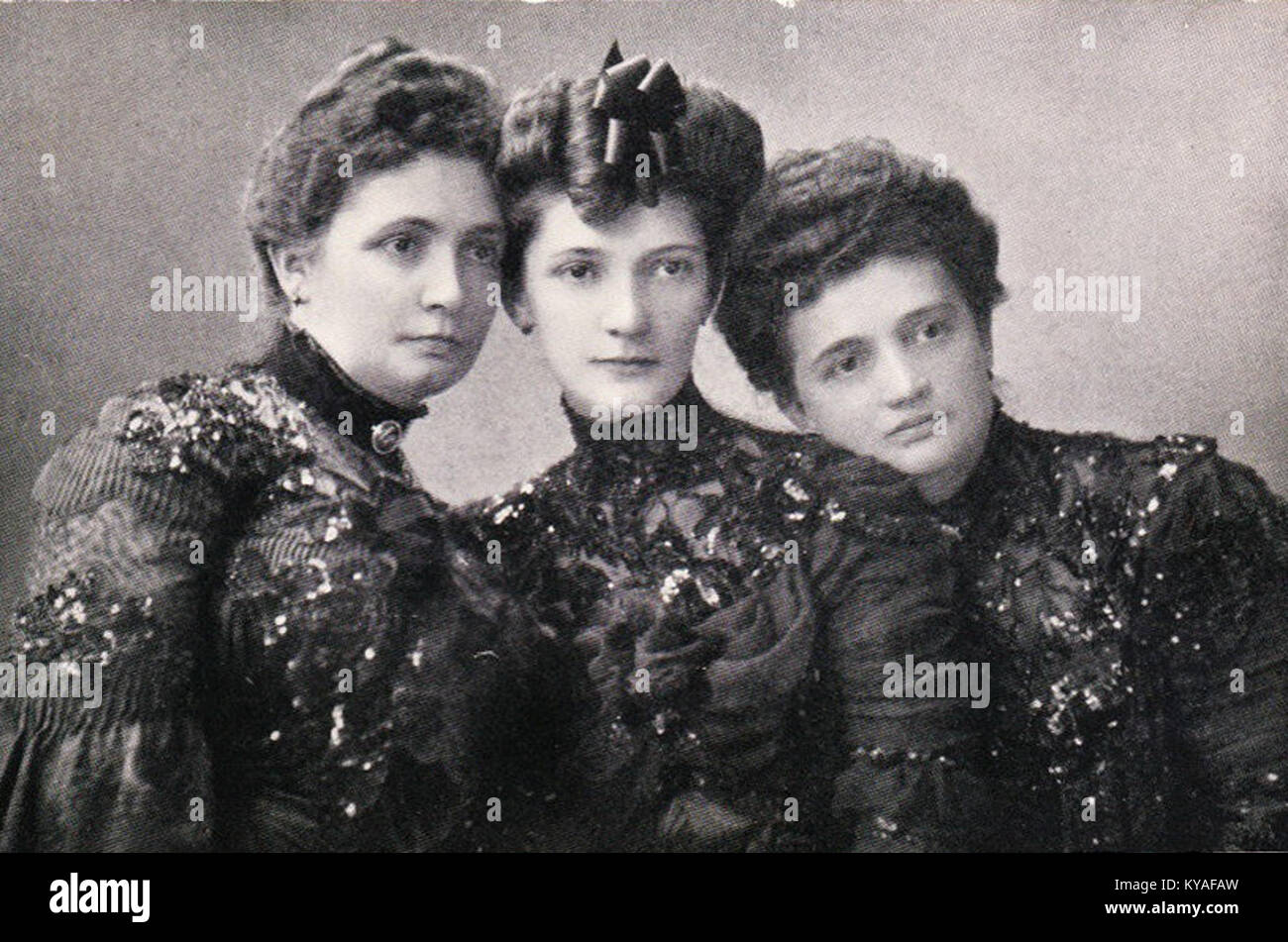 The sisters of Princess Draga of Serbia, late 19th century, were ...