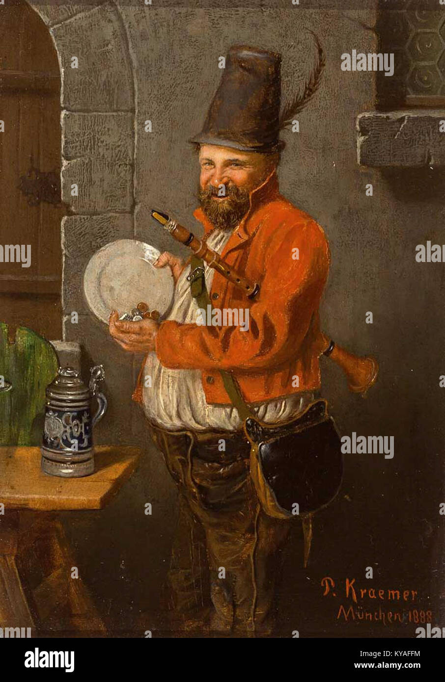 Peter Krämer II Lachender Klarinettist 1888 Stock Photo - Alamy