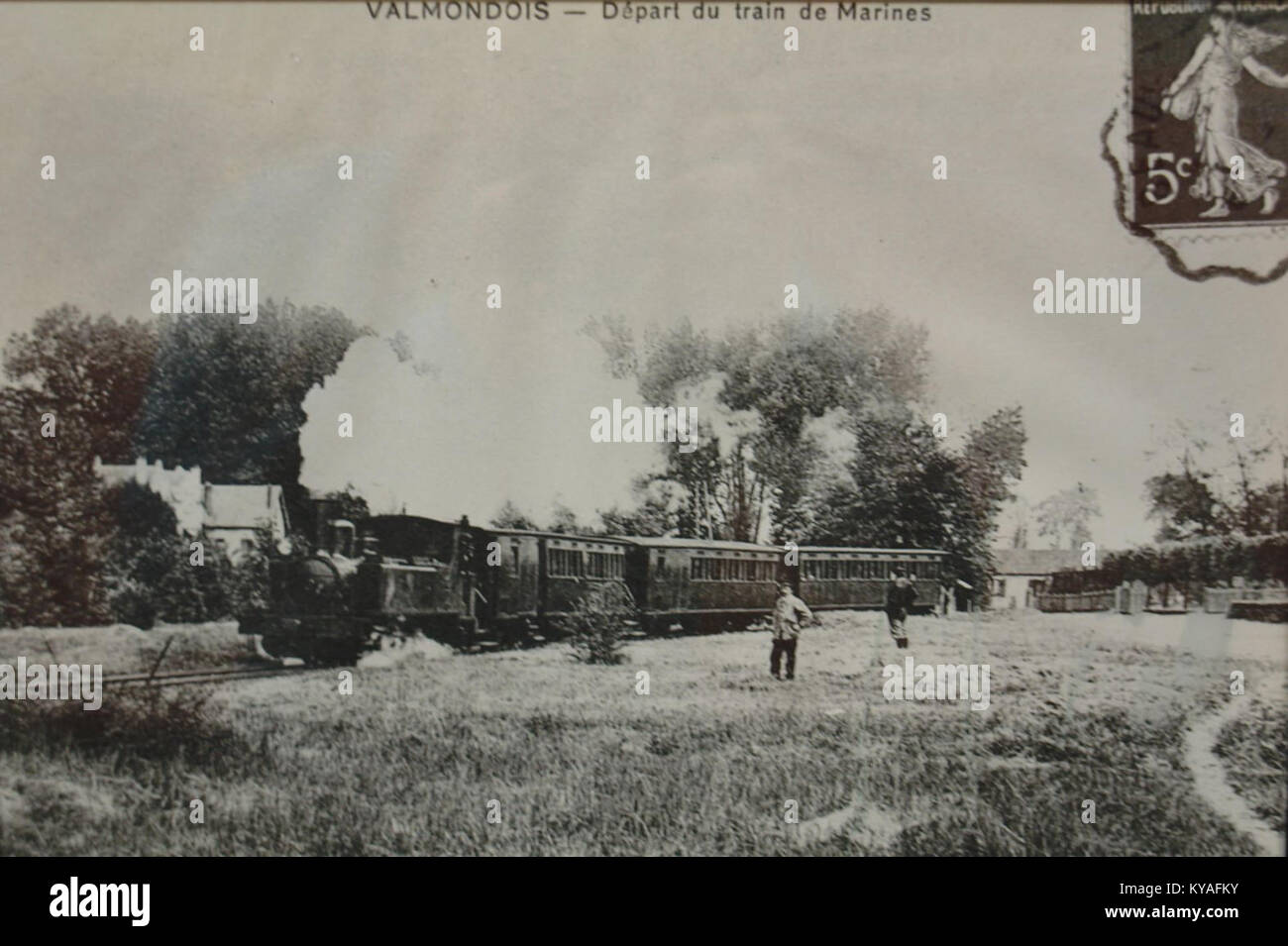 An old photograph displayed at the Musée des Tramways, showcasing ...