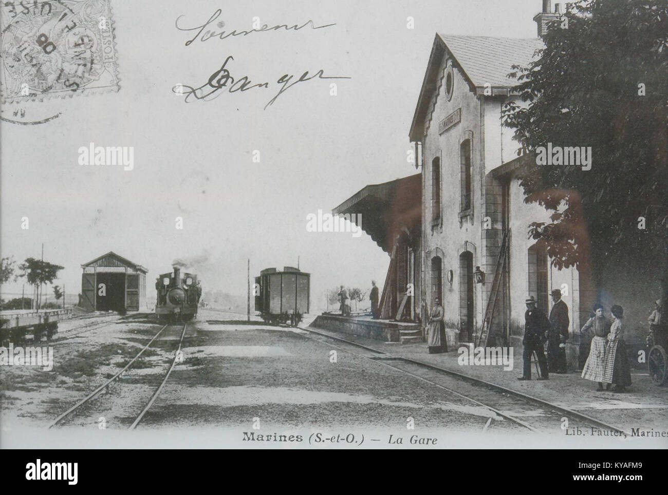 An old photograph displayed at the Museum of Trams, Steam Engines, and ...