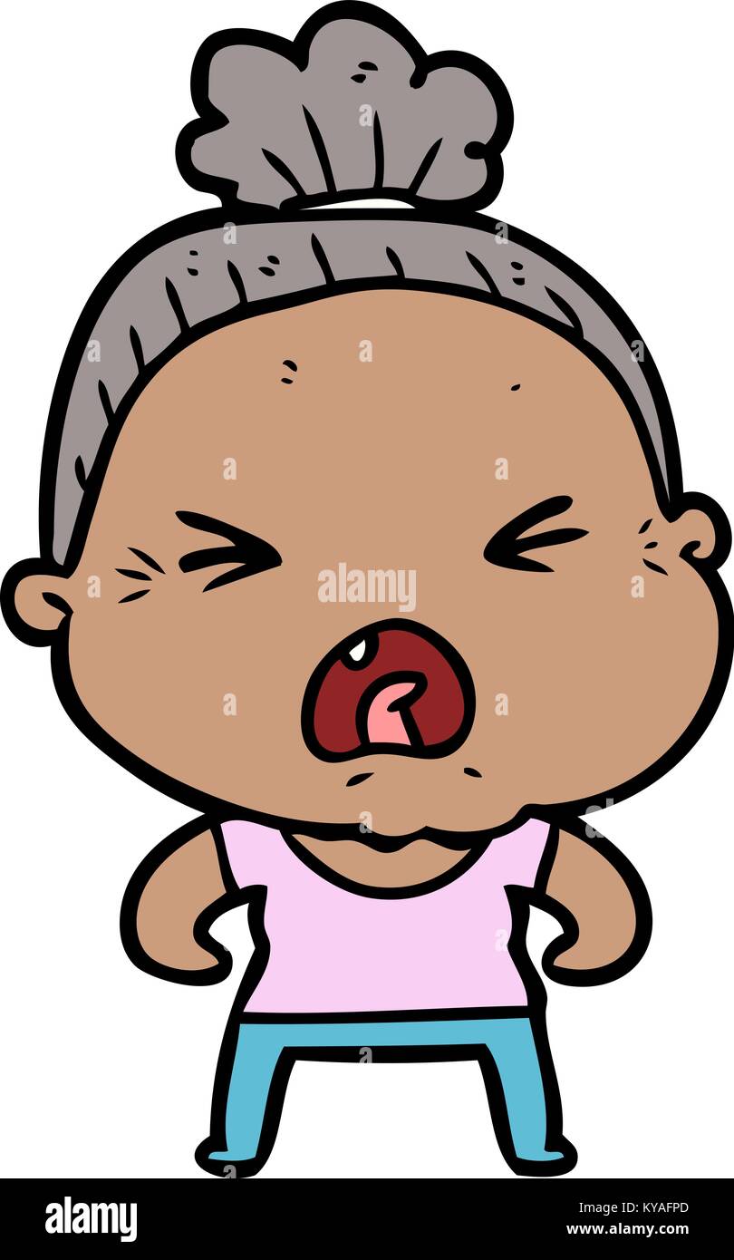 cartoon angry old woman Stock Vector Image & Art - Alamy