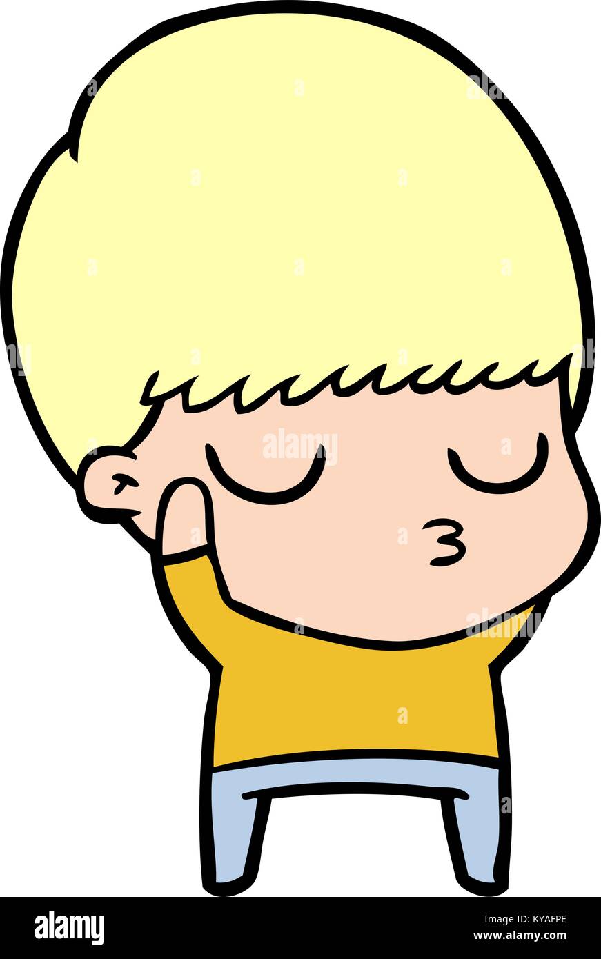 cartoon calm boy Stock Vector Image & Art - Alamy