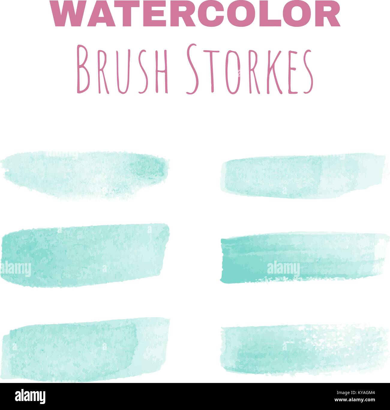 Set of hand made vector watercolor brush strokes Stock Vector Image ...