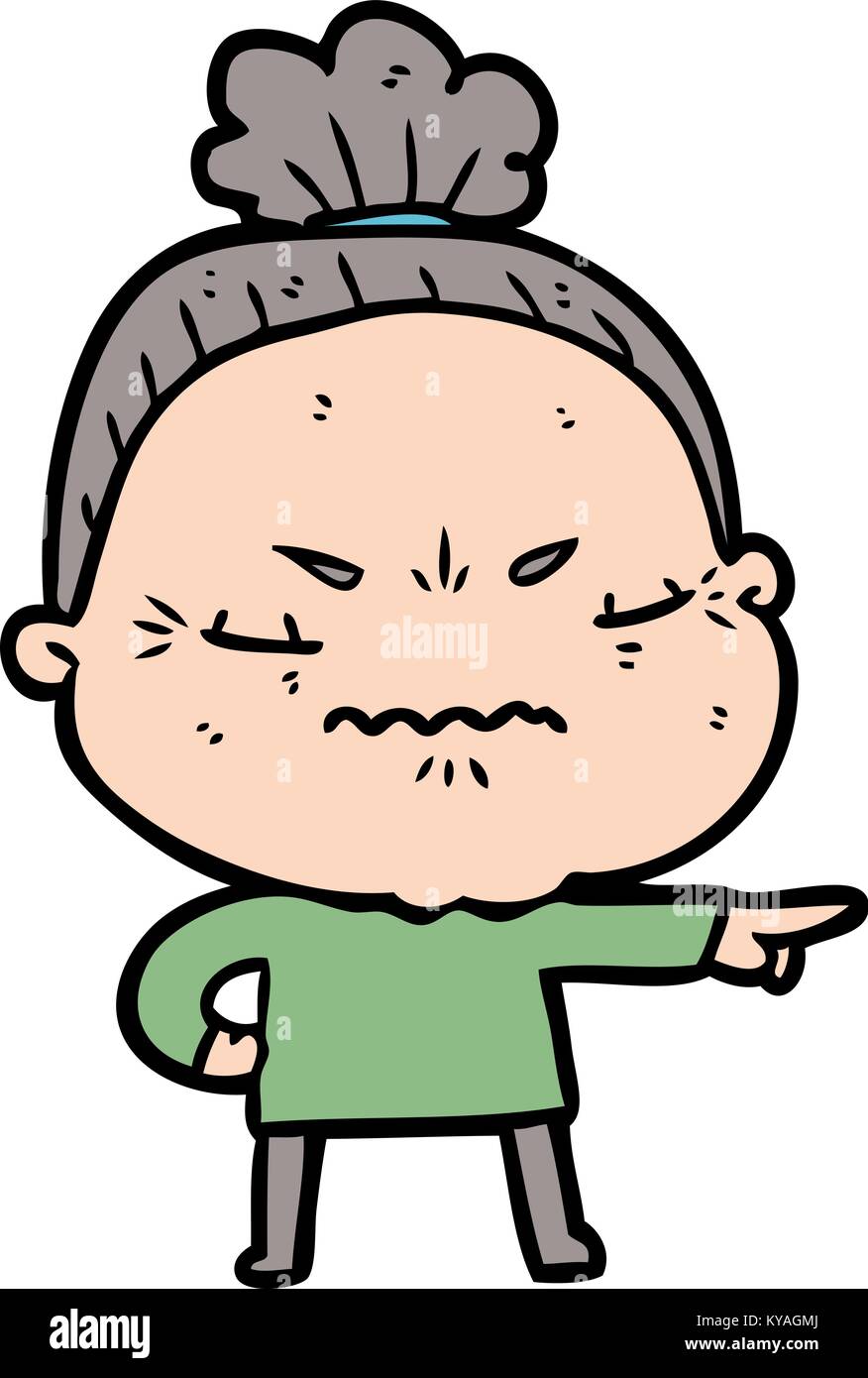 cartoon annoyed old lady Stock Vector Image & Art - Alamy
