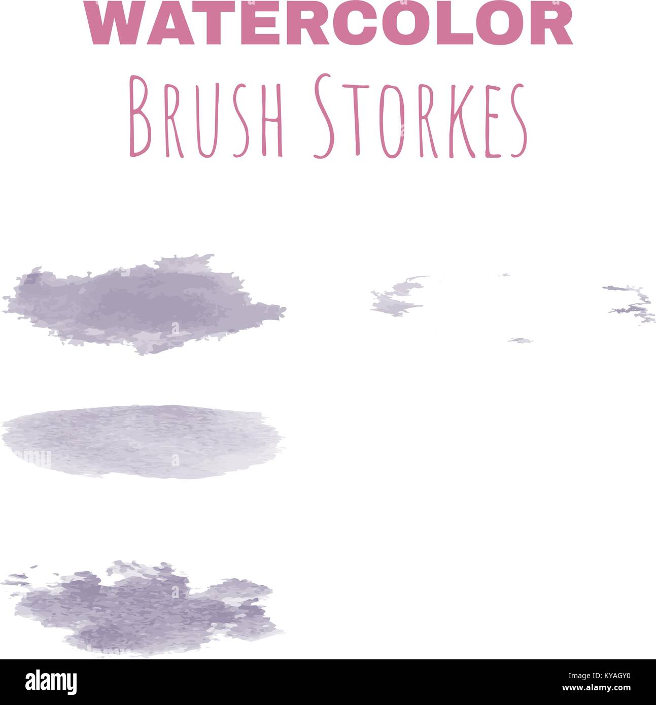 Set of six hand drawn vector watercolor brush strokes Stock Vector ...
