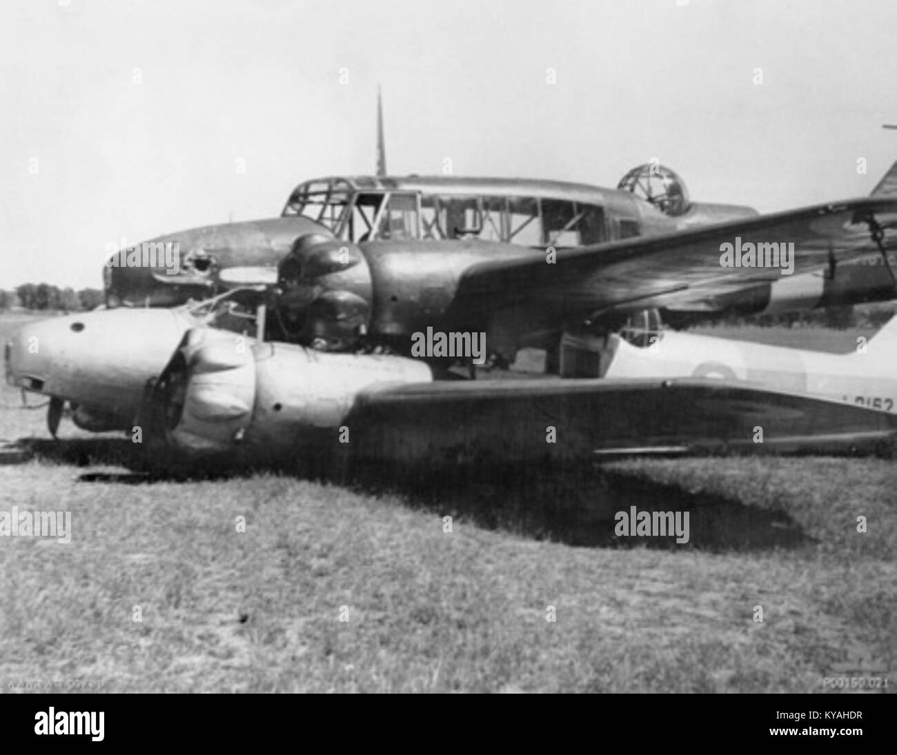 Two Avro Anson aircraft, serial numbers L9162 and N4876, are shown ...