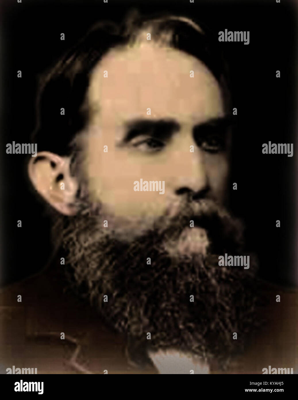 A portrait of Rafael Núñez, a Colombian politician who served as ...