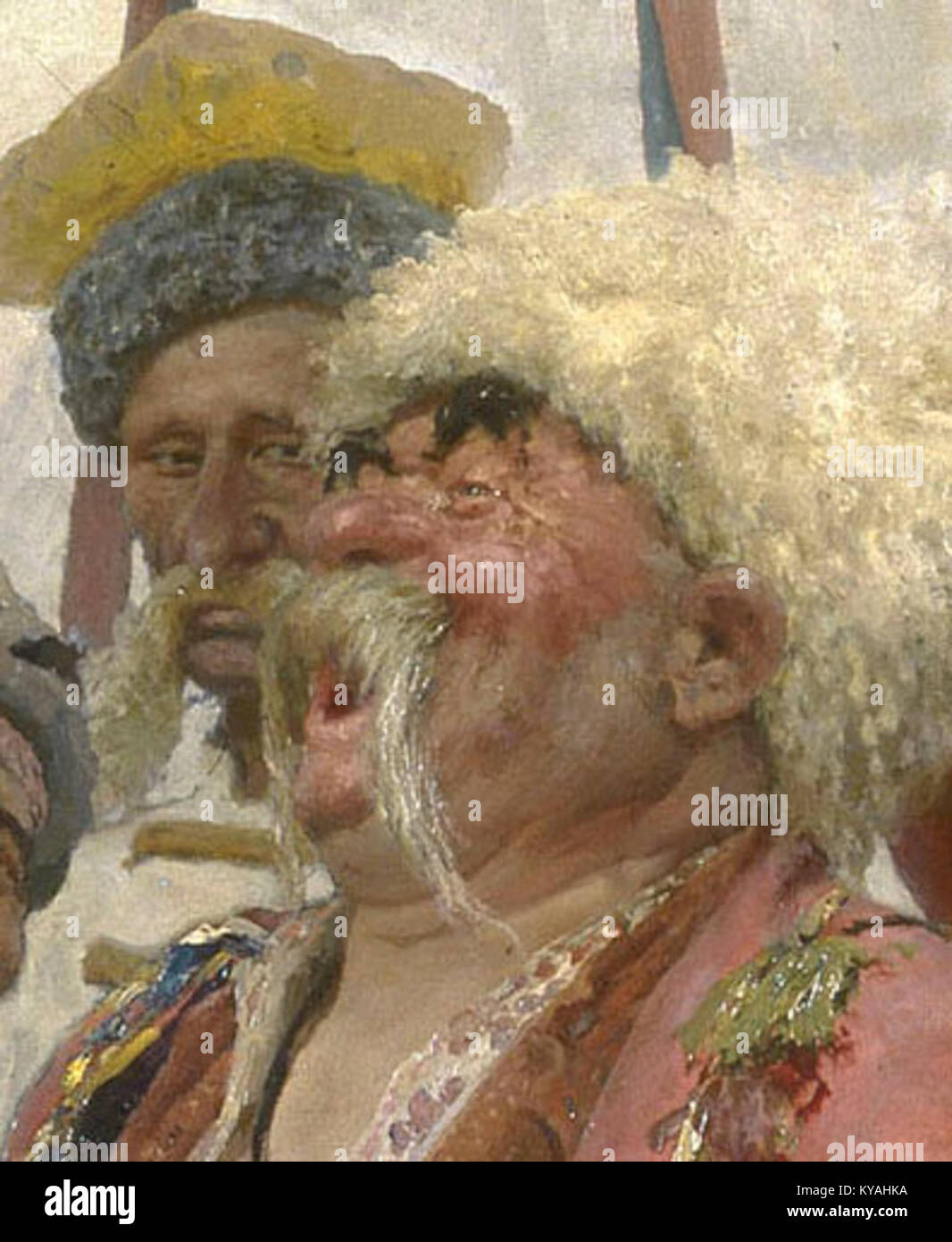 A Cossack from Ilya Repin’s 'Saporoger Kosaken' series is depicted ...