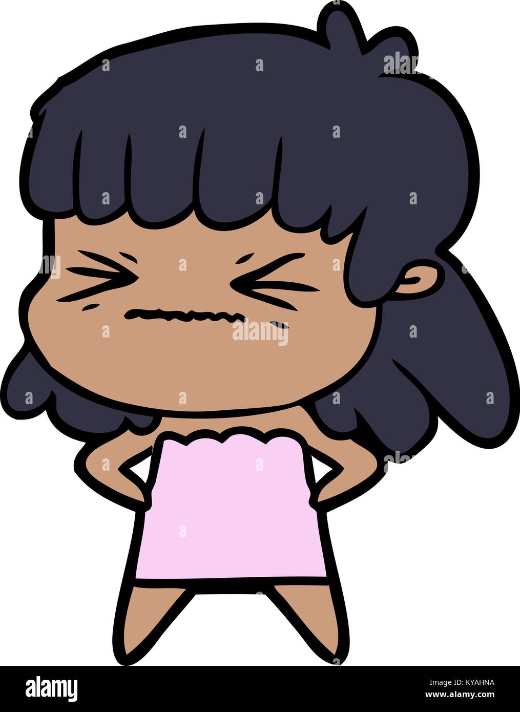 cartoon angry girl Stock Vector Image & Art - Alamy