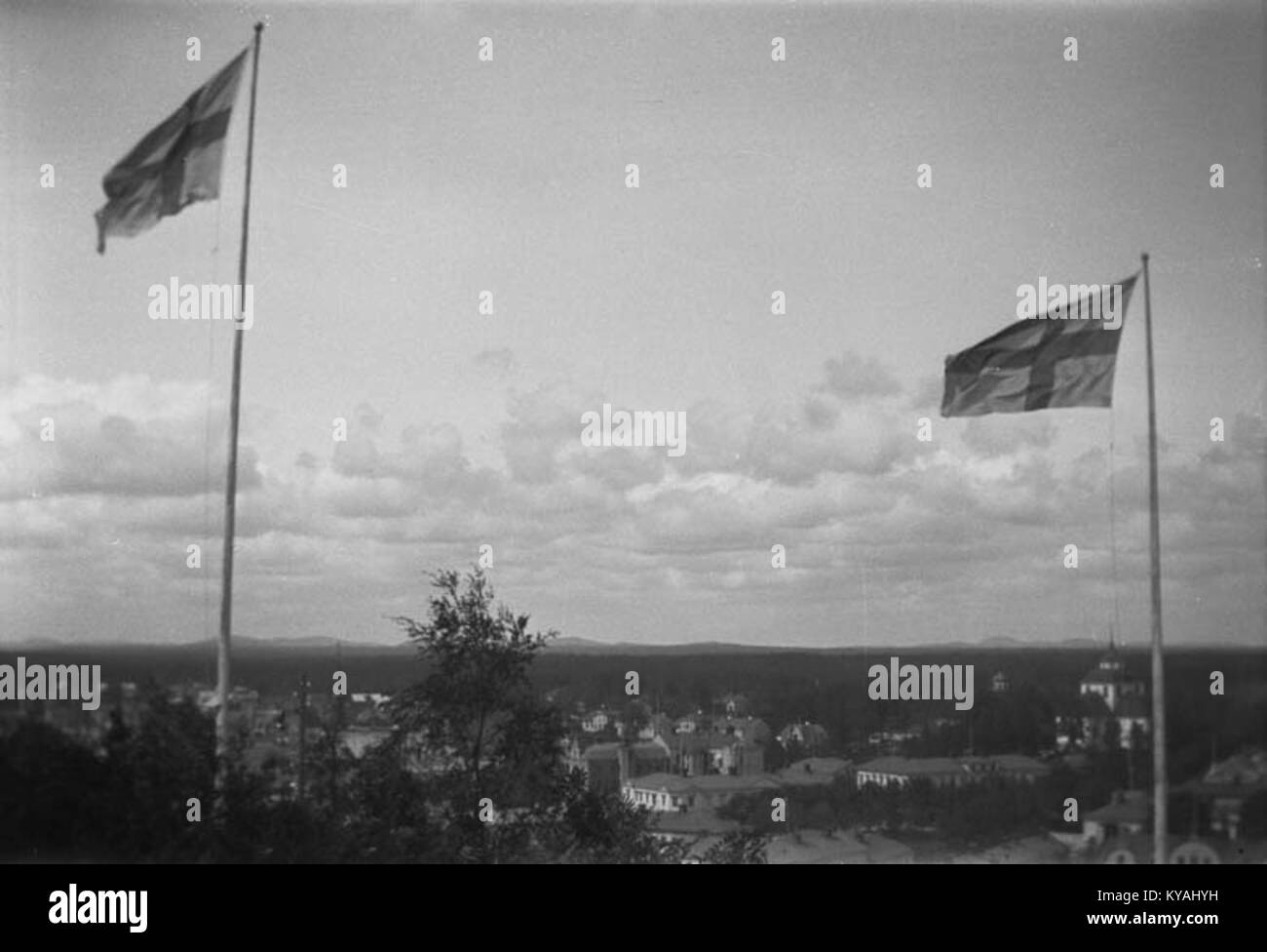 A historical photograph of Söderhamn, Sweden, showing the town’s ...