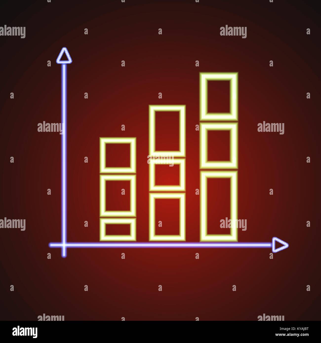 Bar graph - glowing neon illustration icon Stock Vector Image & Art - Alamy