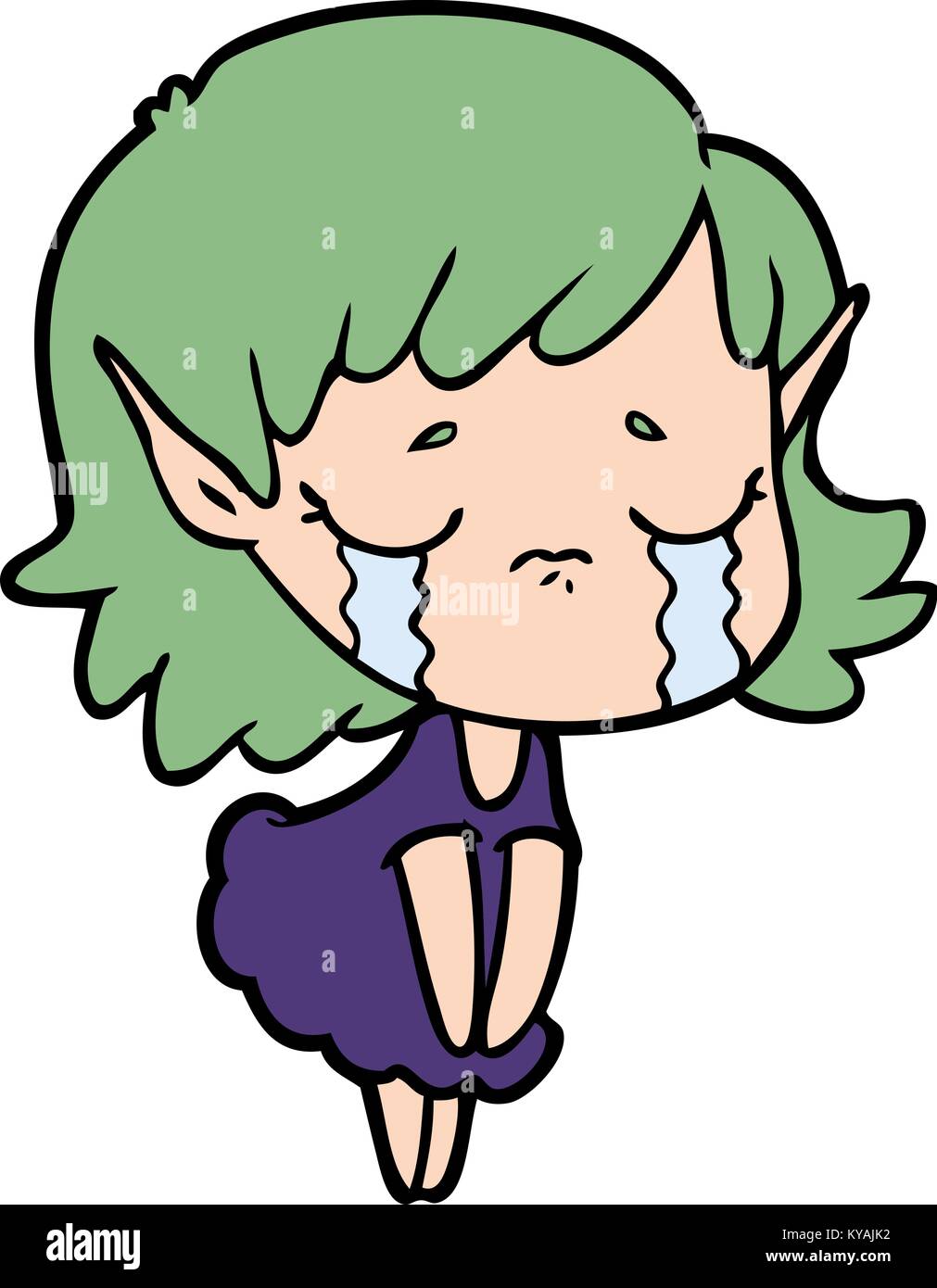 cartoon crying elf girl Stock Vector Image & Art - Alamy