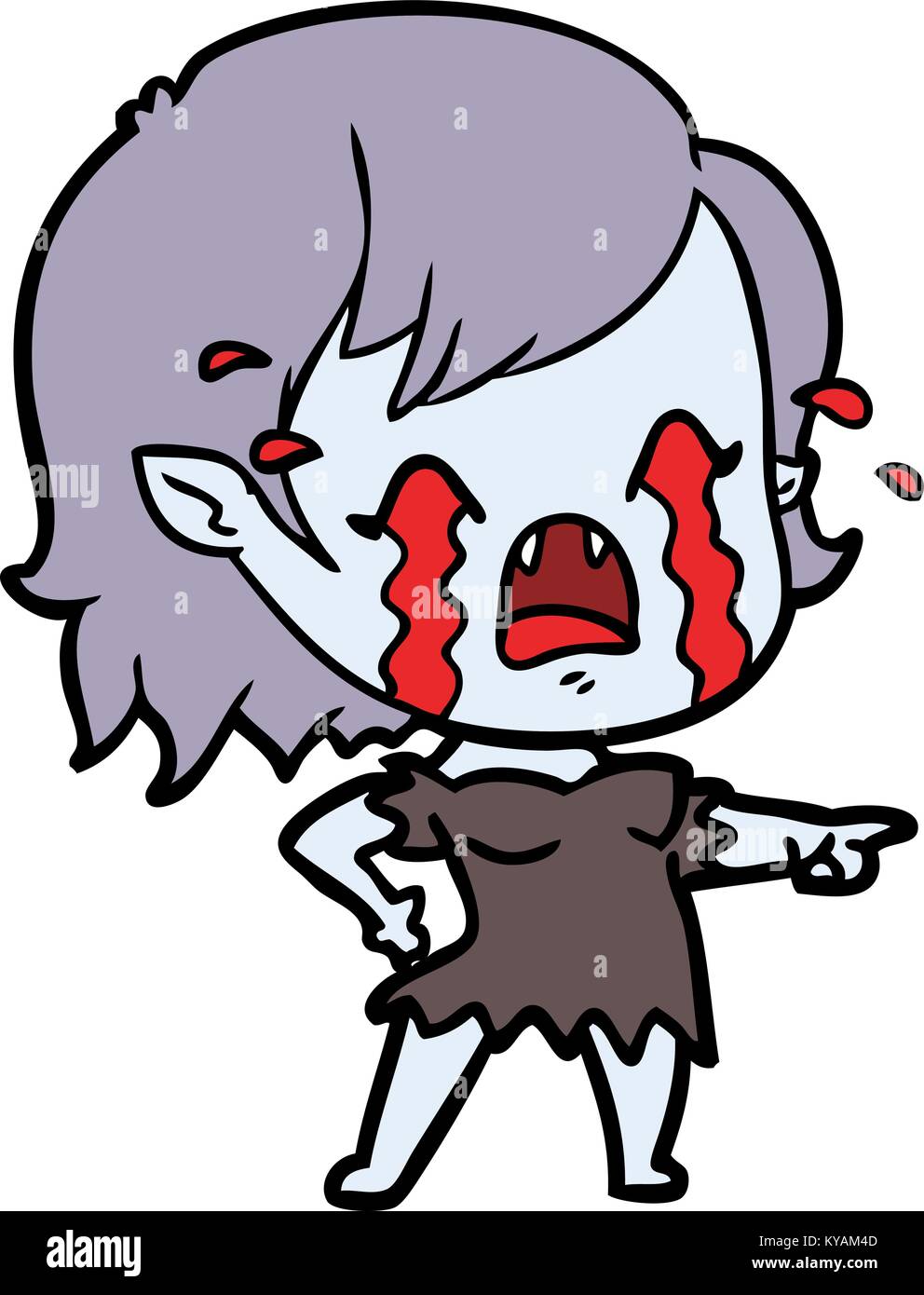 cartoon crying vampire girl Stock Vector Image & Art - Alamy