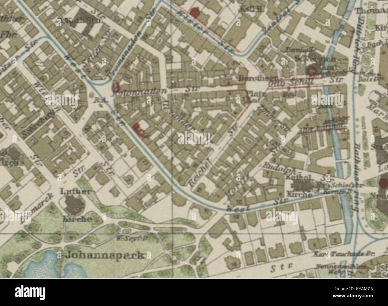 Photograph of Weststraße in 1919, showing buildings numbered 1, from ...