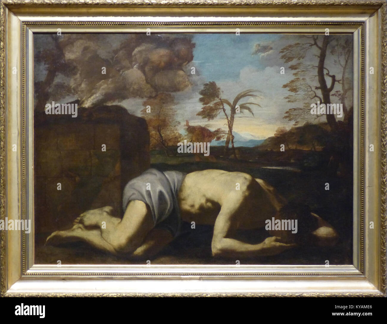 This painting, titled 'Mort d'Abel,' portrays the death of Abel, a ...