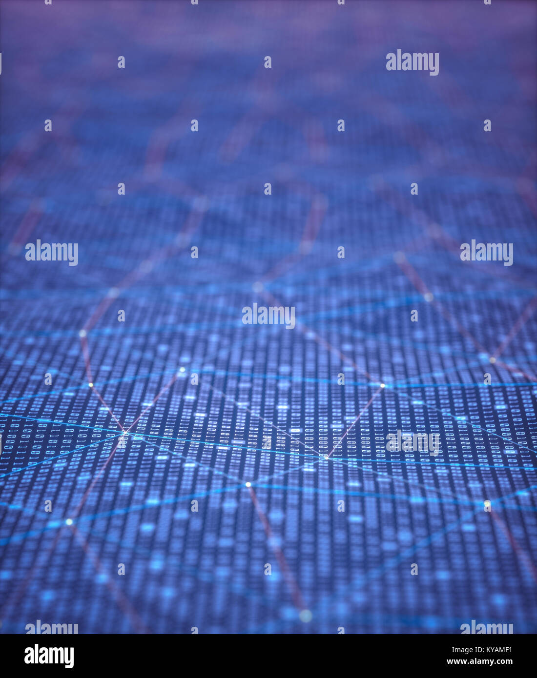 3D illustration, abstract background, technology concept. Binary ...