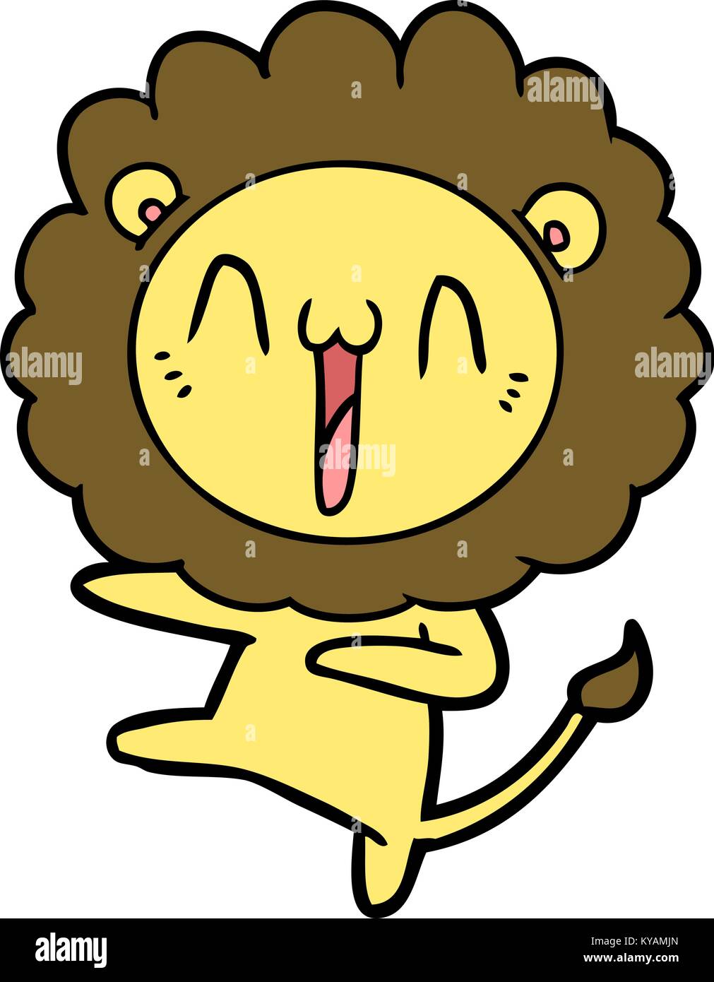 happy cartoon lion Stock Vector Image & Art - Alamy