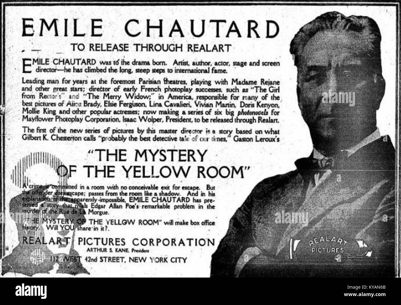 The Mystery of the Yellow Room (1919) - 6 Stock Photo - Alamy